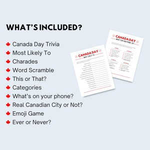 Canada Day Games, 10 Printable Canada Day Activities, Canada Day Party ...