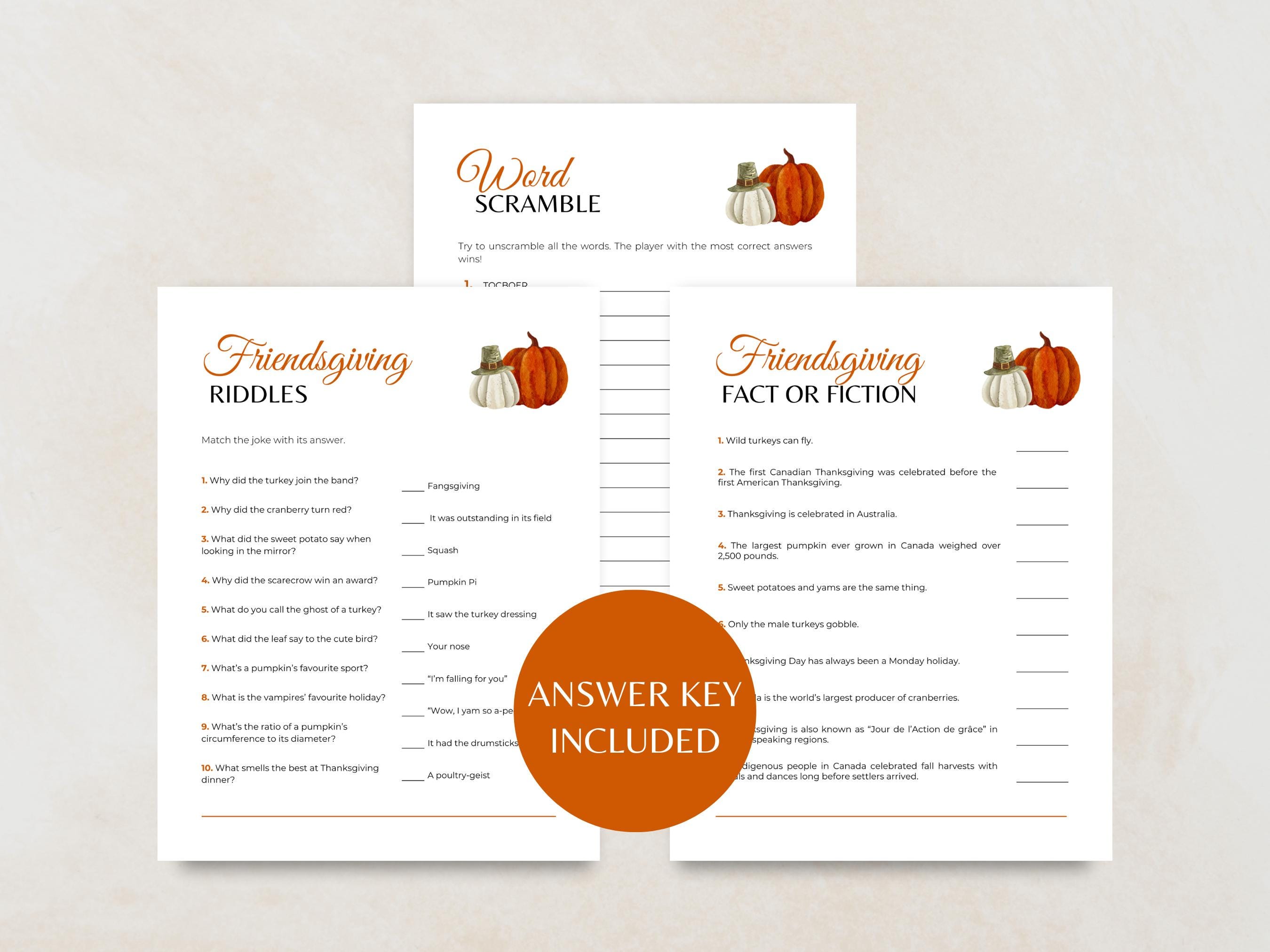 Canadian Friendsgiving Party Games, 10 Printable Friendsgiving Games ...
