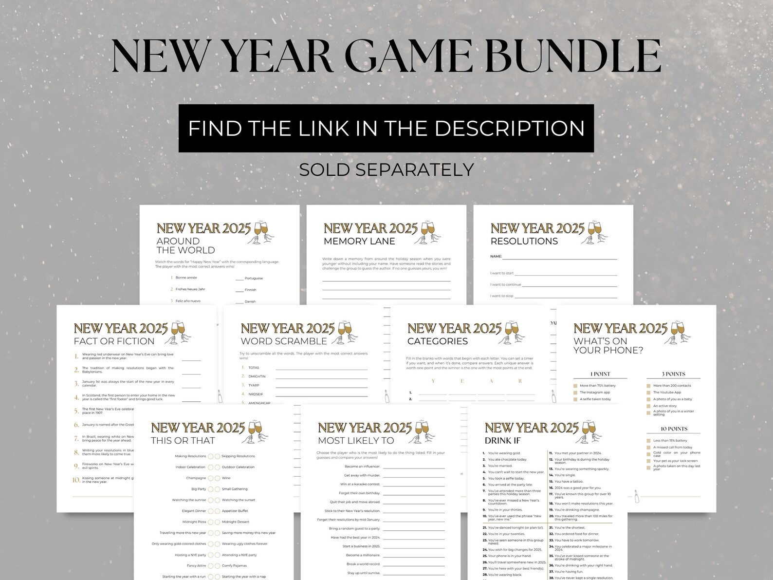 2025 New Year Resolutions, Printable New Year Goals, New Year 2025 ...