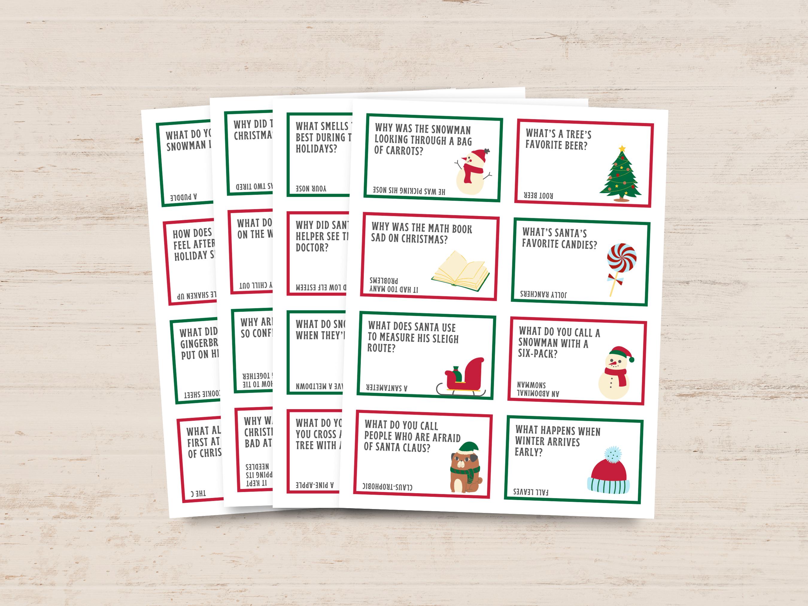 32 Christmas Jokes, Christmas Lunchbox Jokes for Kids, Printable ...
