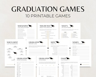 Graduation Game Bundle, 2024 Graduation Party Games, Printable ...