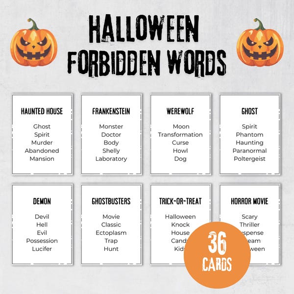 Halloween Taboo Games - Etsy