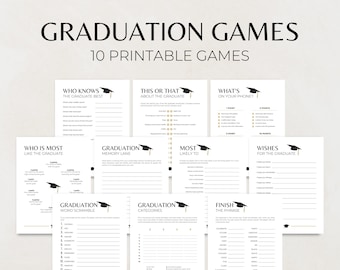 Pink Graduation Party Games, 10 Printable 2025 Graduation Games for a ...