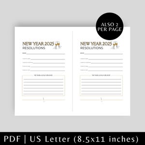 2025 New Year Resolutions, Printable New Year Goals, New Year 2025 ...