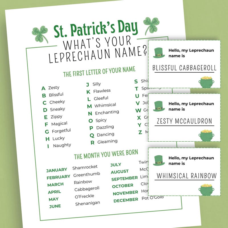 St Patricks Day Name Tags - Etsy