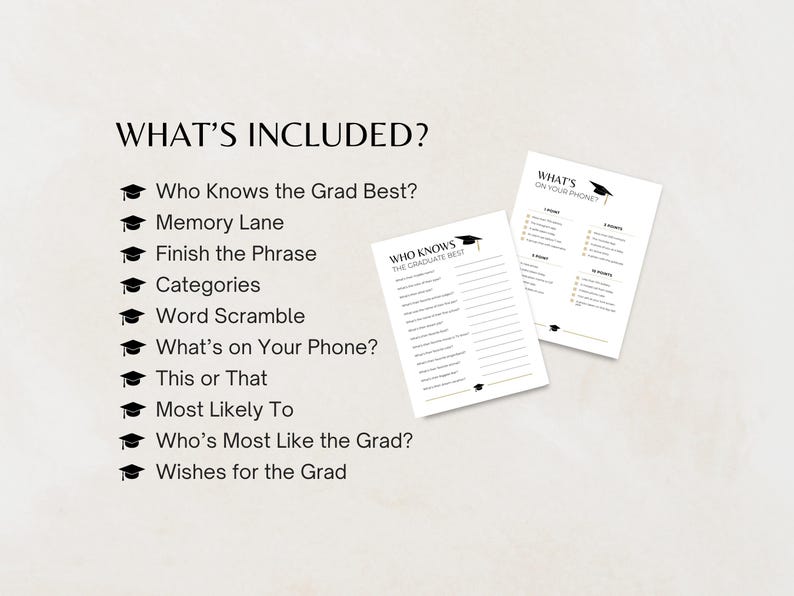 Graduation Party Games, 10 Printable 2026 Graduation Games for a Grad ...