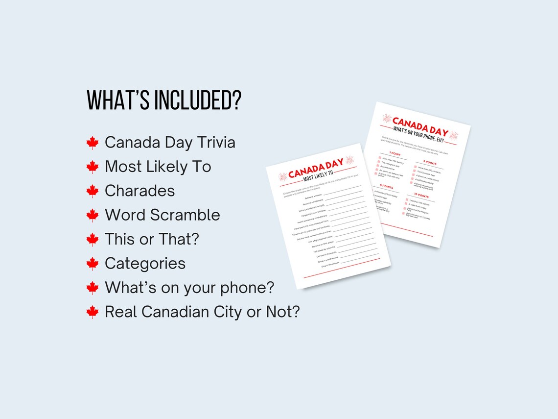 Canada Day Games, 8 Printable Canada Day Activities, Canada Day Game ...