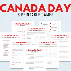Canada Day Games, 8 Printable Canada Day Activities, Canada Day Game ...
