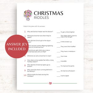 Christmas Riddles, Fun Christmas Riddle Game for Family, Printable ...