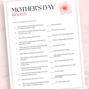 Mother's Day Riddles, Printable Mother's Day Riddle Me This Game, Fun ...