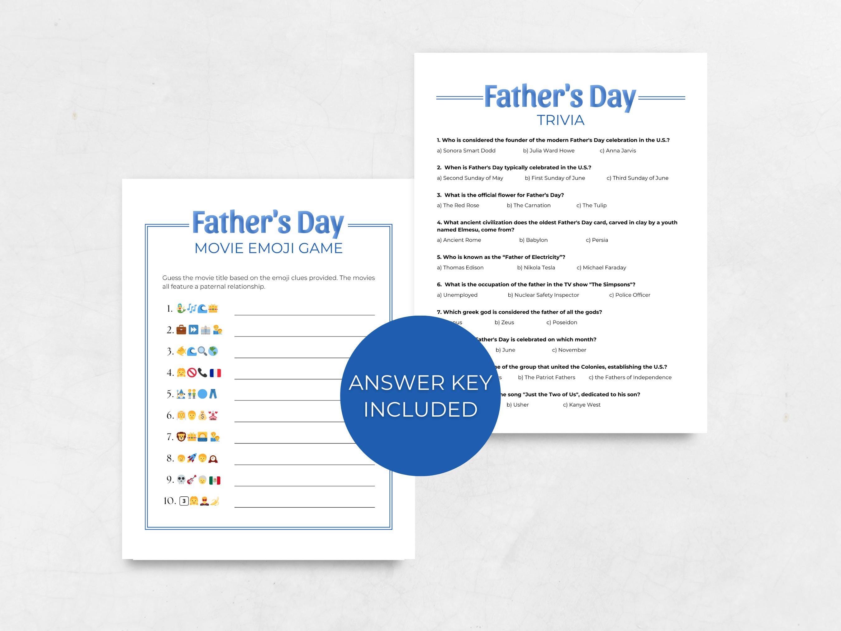 Father's Day Games, 10 Printable Father's Day Games, Fun Dad Games ...