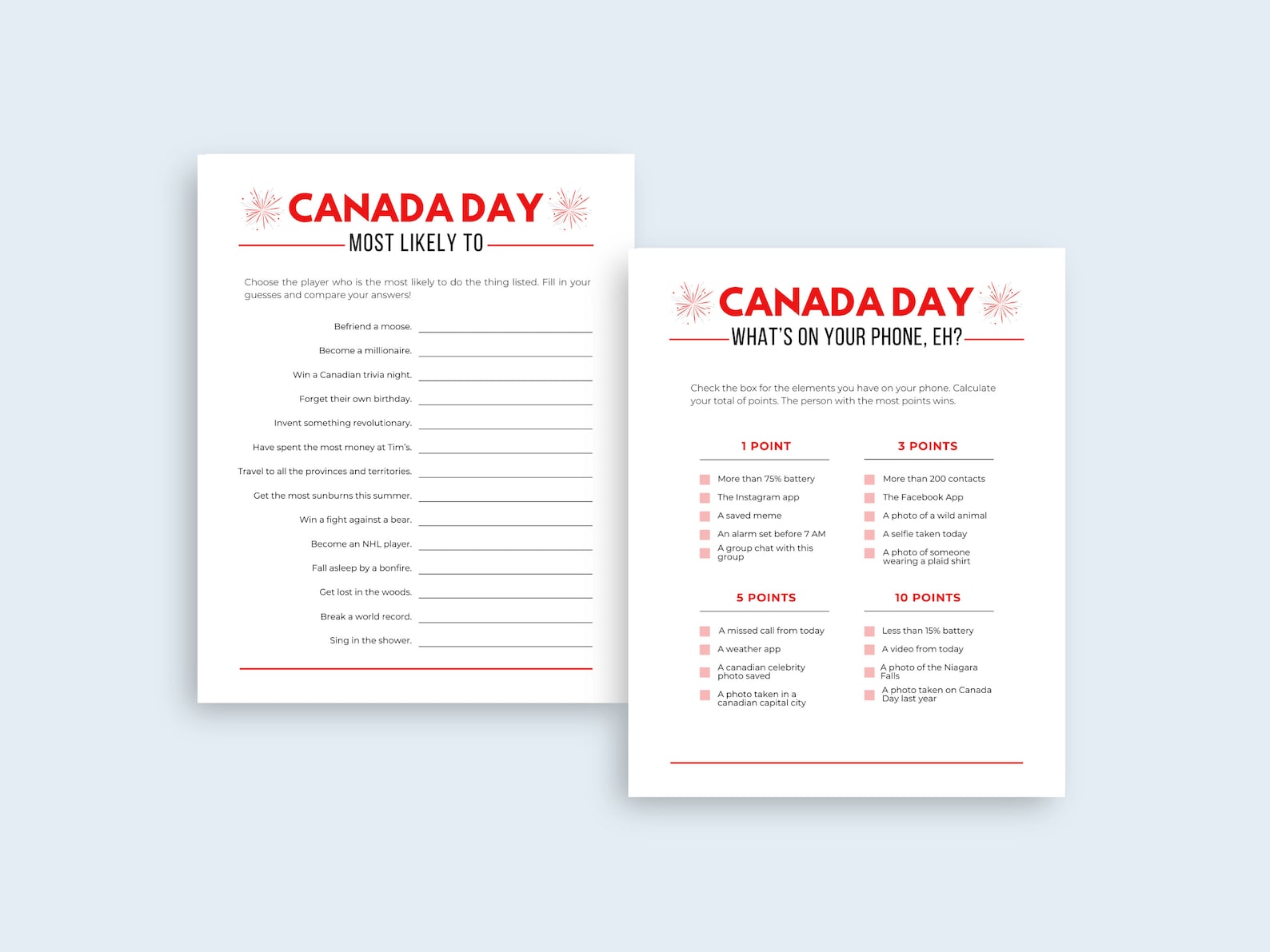 Canada Day Games, 8 Printable Canada Day Activities, Canada Day Game ...