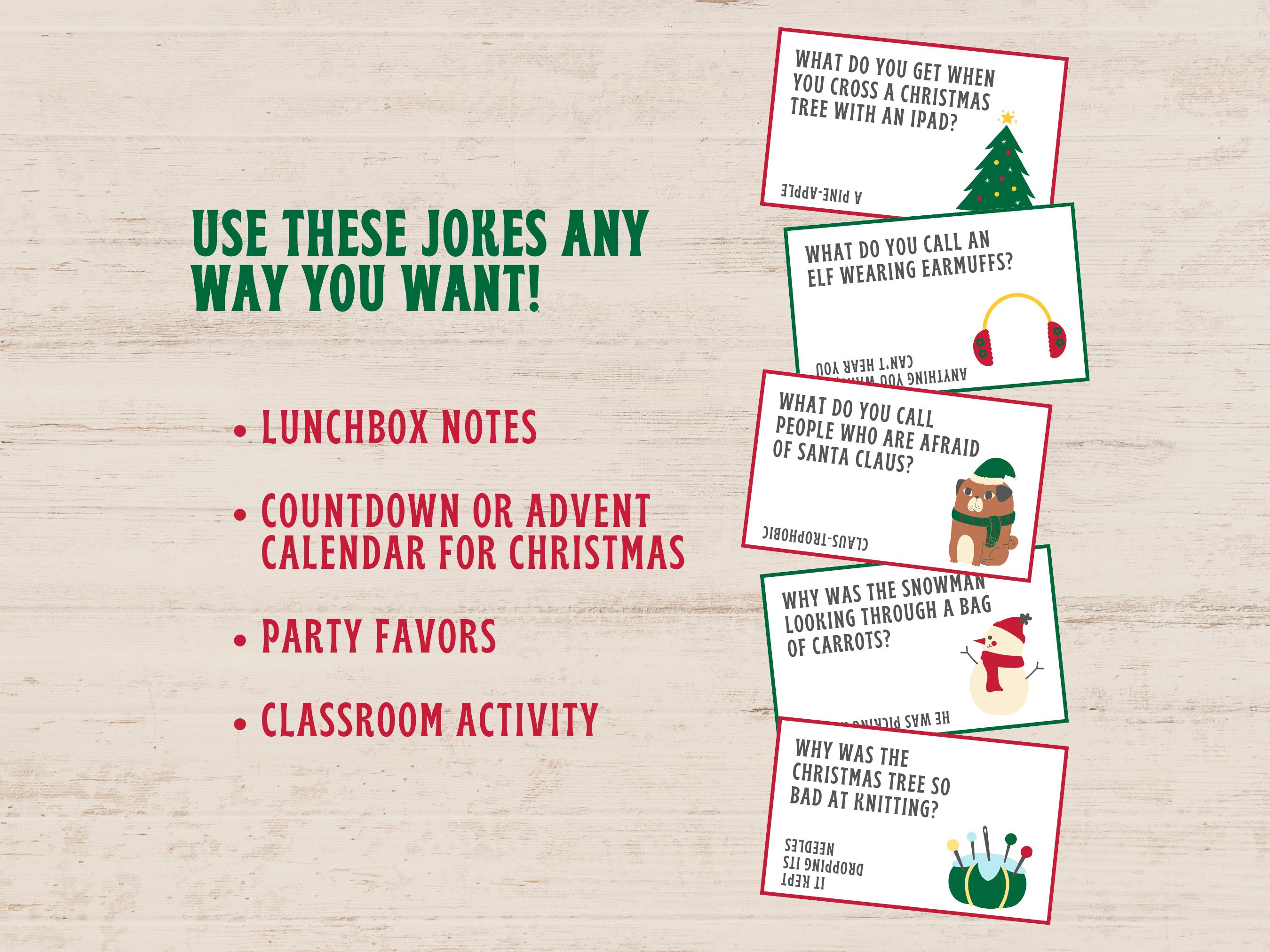 32 Christmas Jokes, Christmas Lunchbox Jokes for Kids, Printable ...