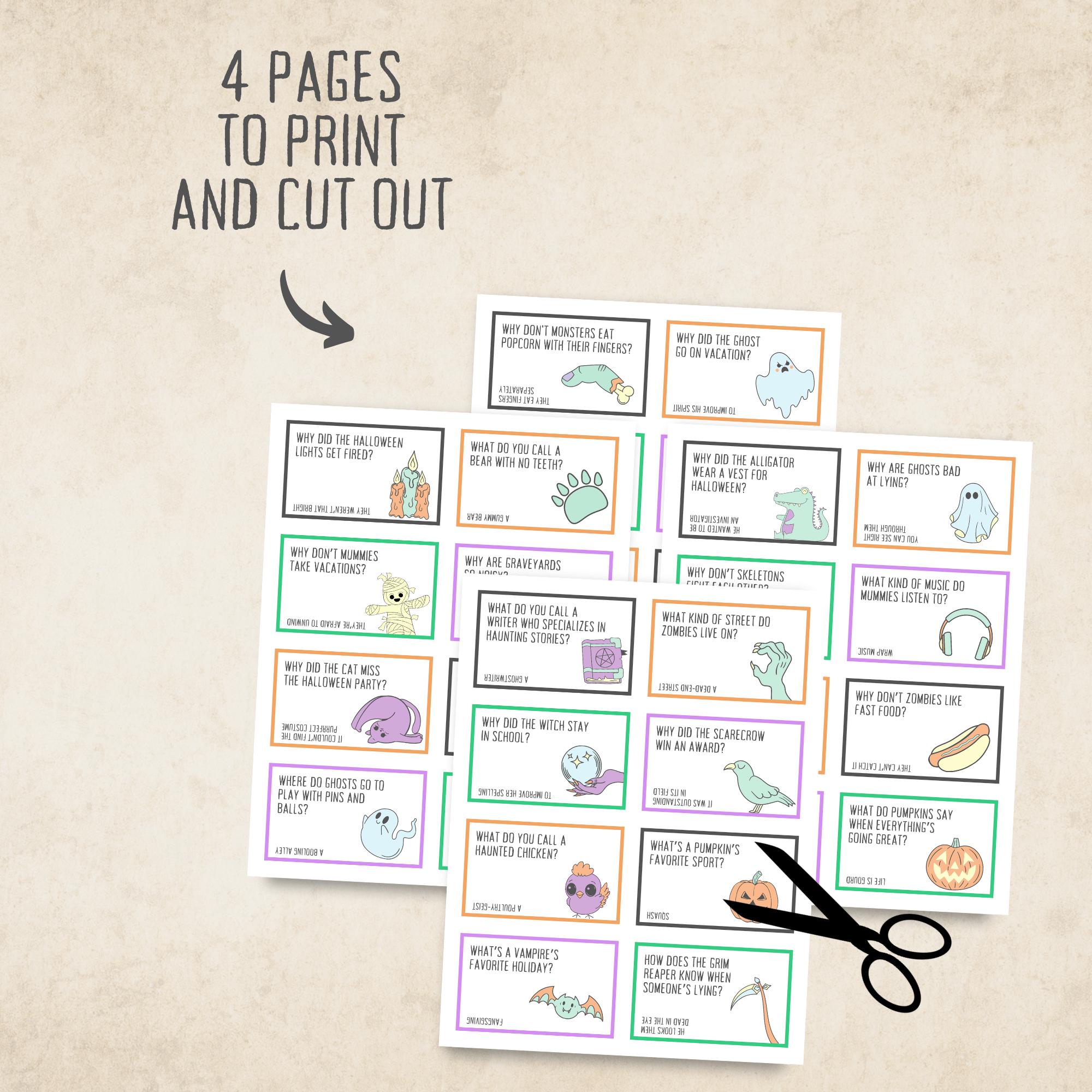 32 Halloween Jokes, Halloween Lunchbox Jokes for Kids, Printable ...