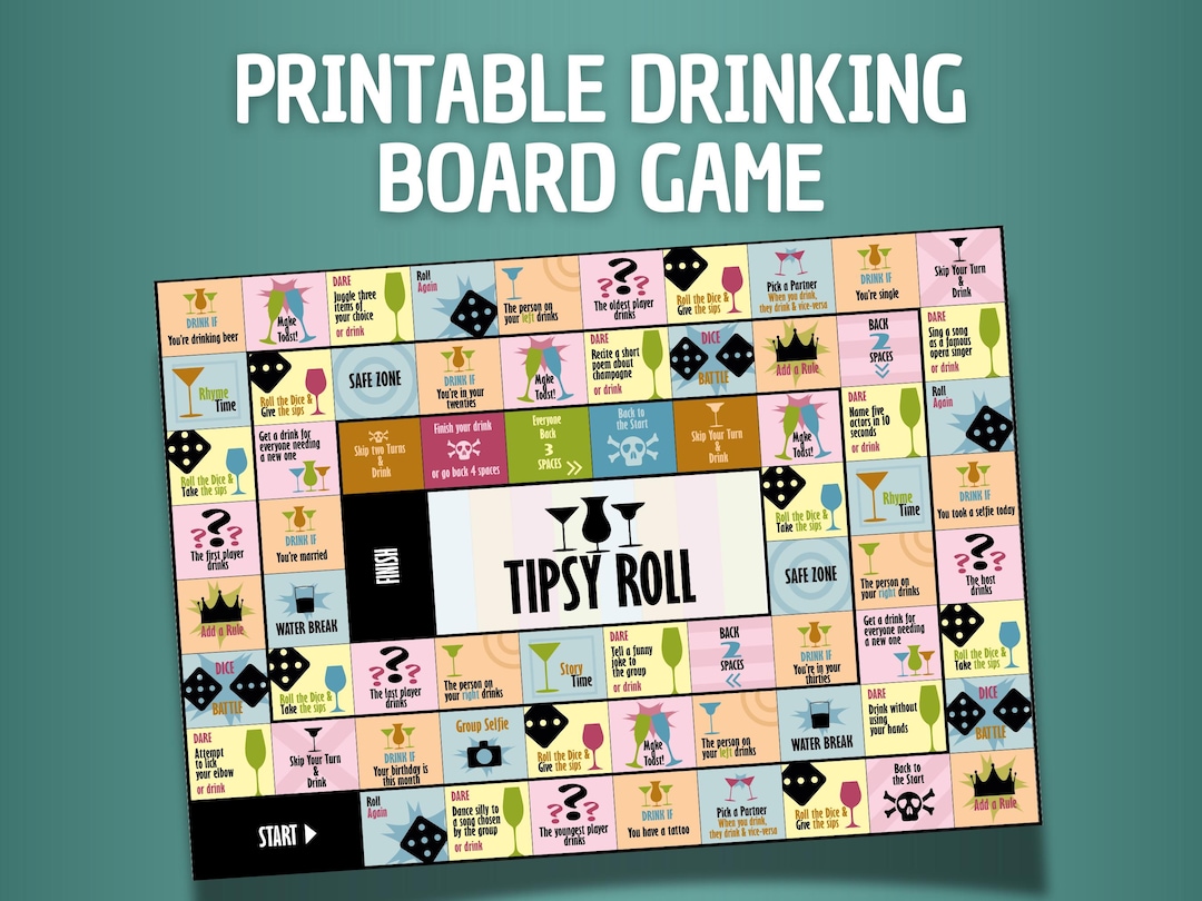 Drinking Board Game, Printable Drinking Party Game, Fun Drinking Game ...