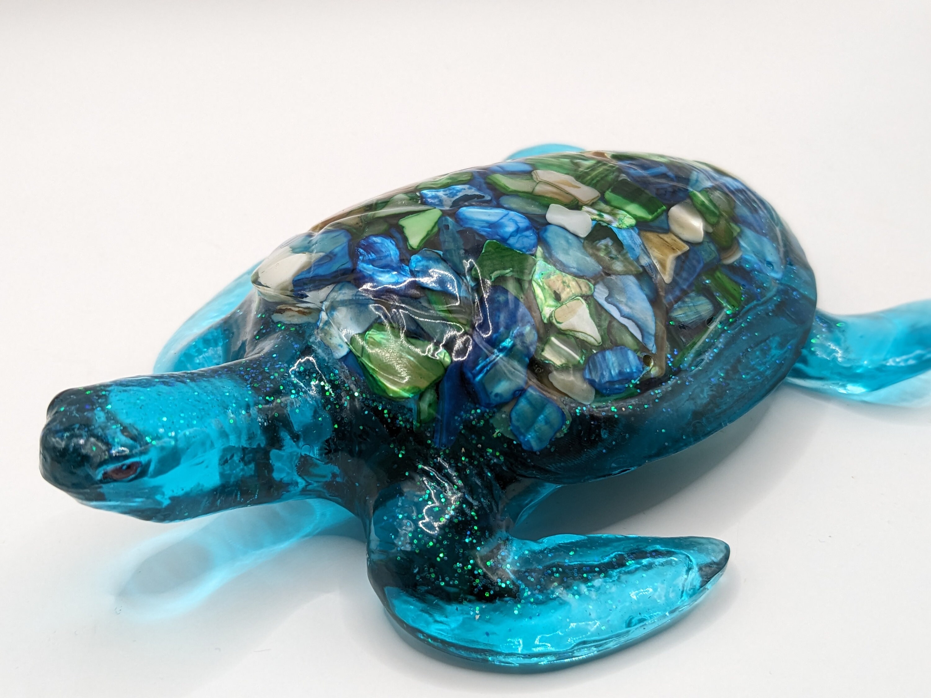Resin Turtle With Crushed Seashells Coastal Decor and All Occasions ...