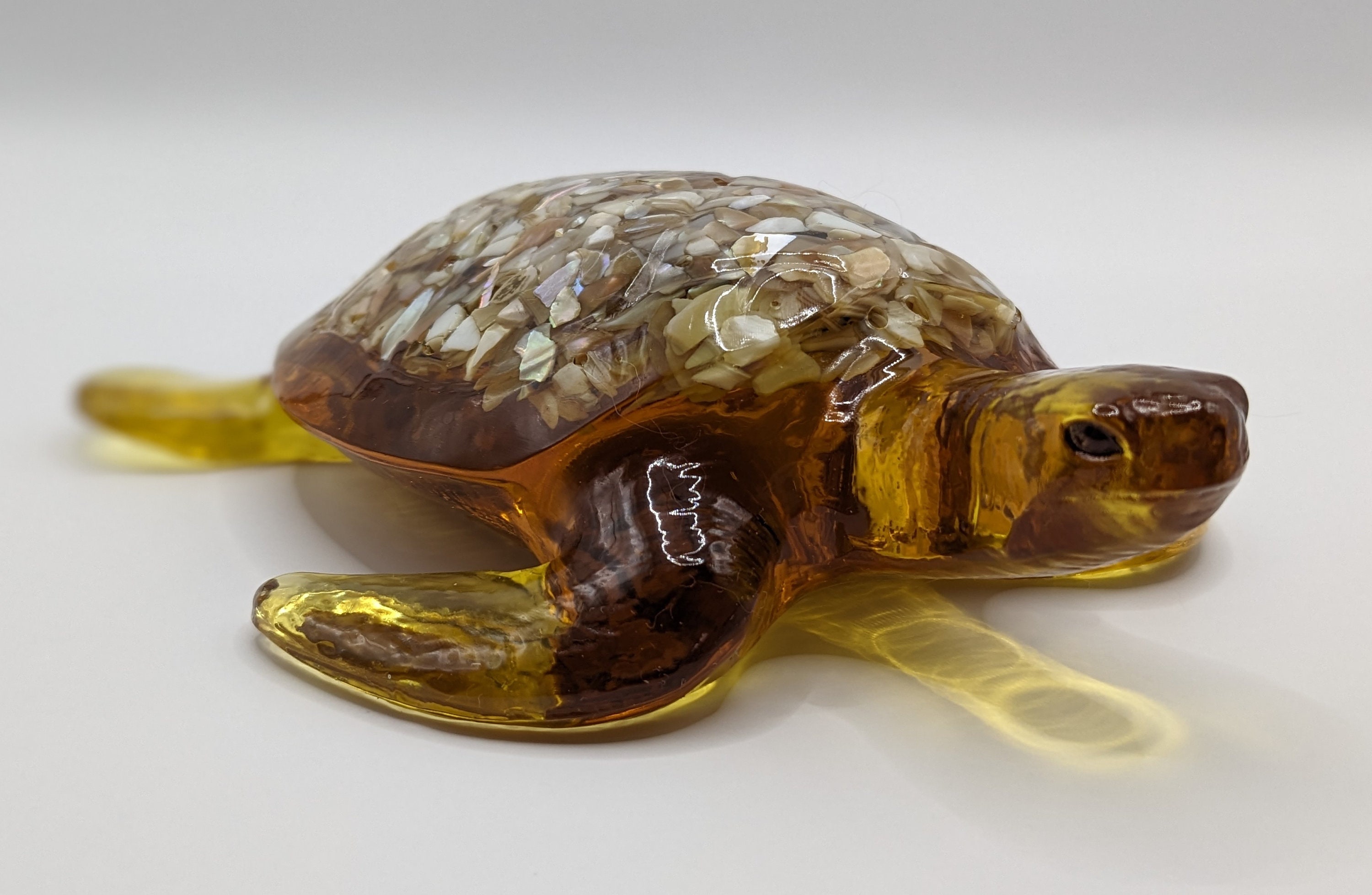 Resin Turtle With Crushed Seashells Coastal Decor and All Occasions ...