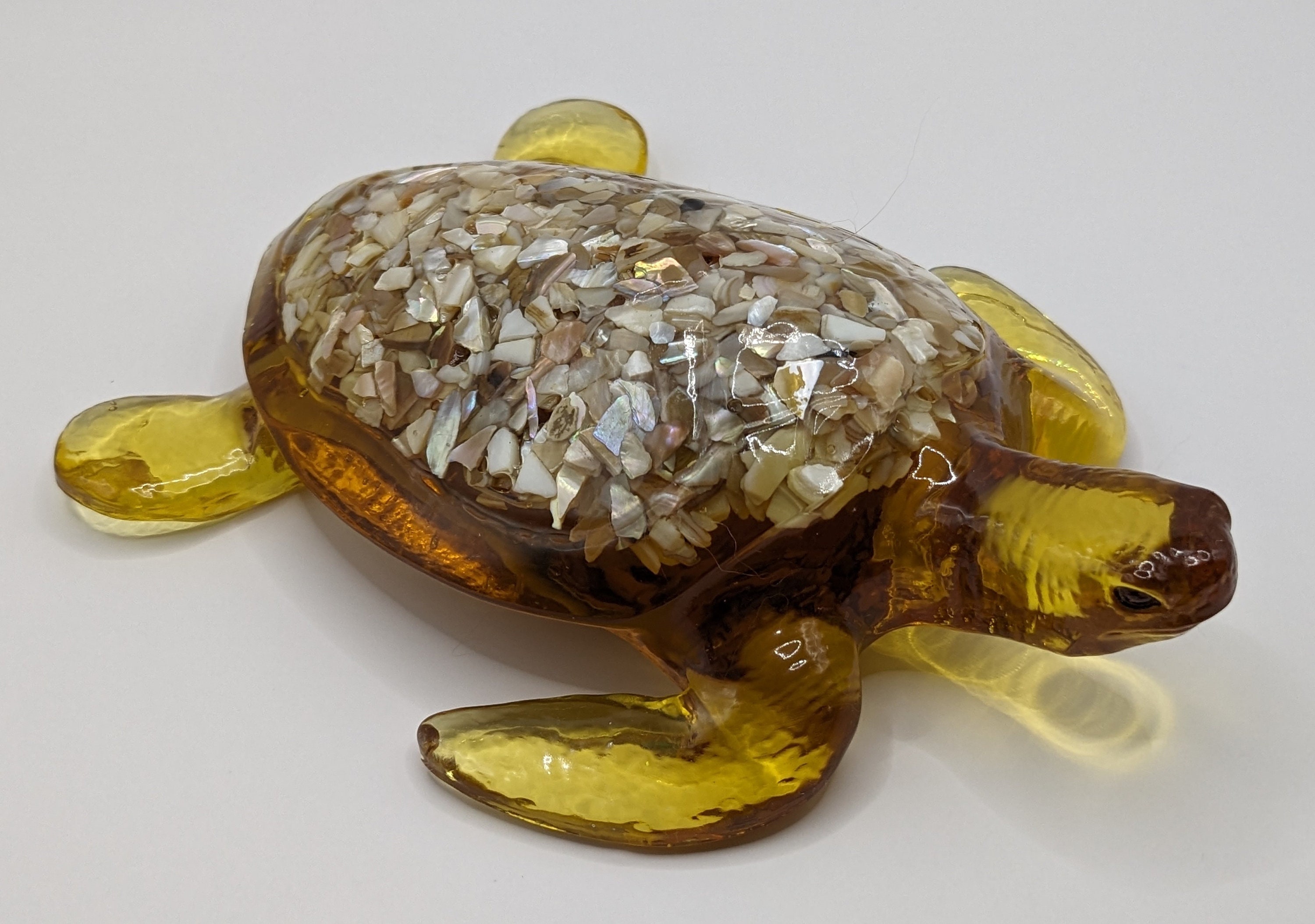 Resin Turtle With Crushed Seashells Coastal Decor and All Occasions ...