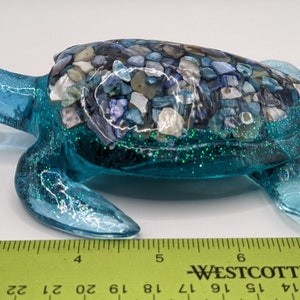 Resin Turtle With Crushed Seashells Coastal Decor and All Occasions ...
