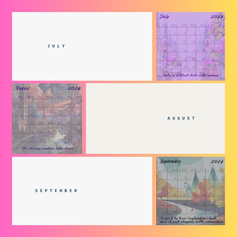 Printable Digital Calendar 2024 Monthly Planner 2024 Monthly Quotes 4K ...