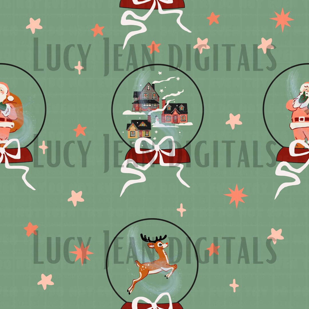 Boho Snow Globe Christmas Seamless File - Etsy