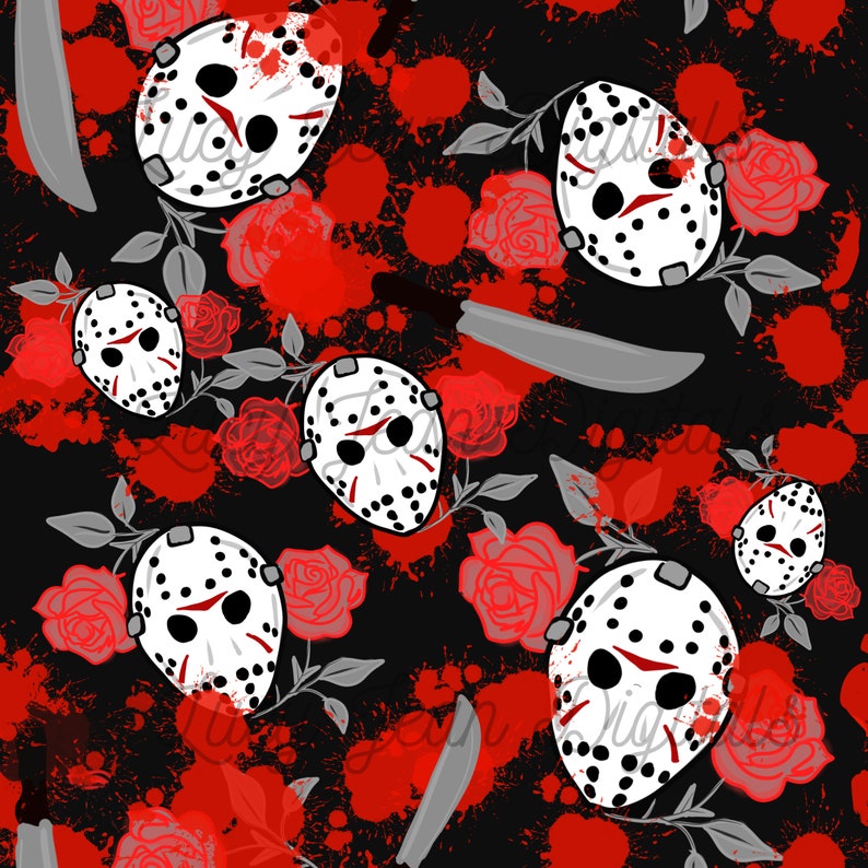 Jason Voorhees Coord Horror Seamless File - Etsy