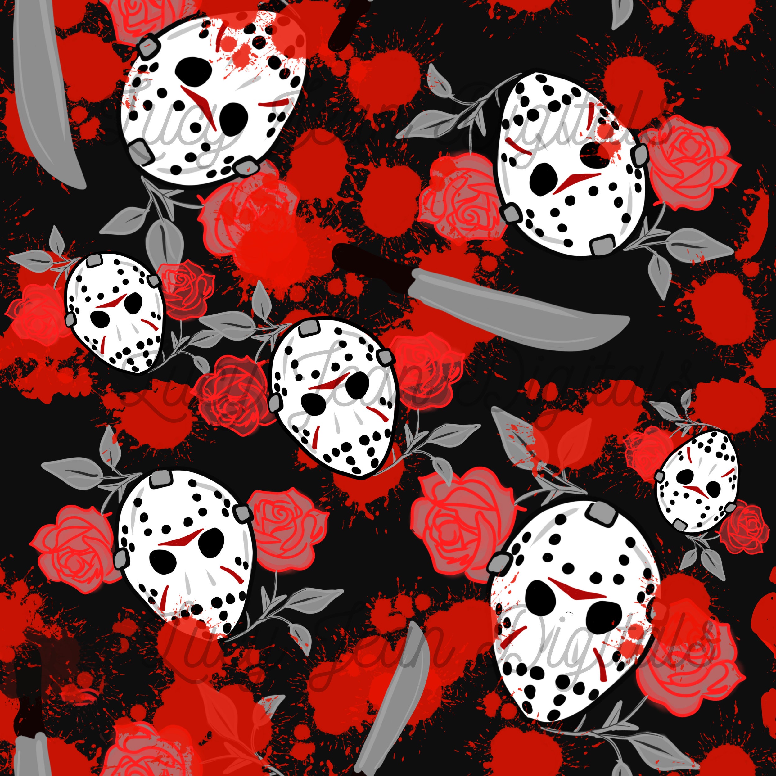 Jason Voorhees Coord Horror Seamless File - Etsy