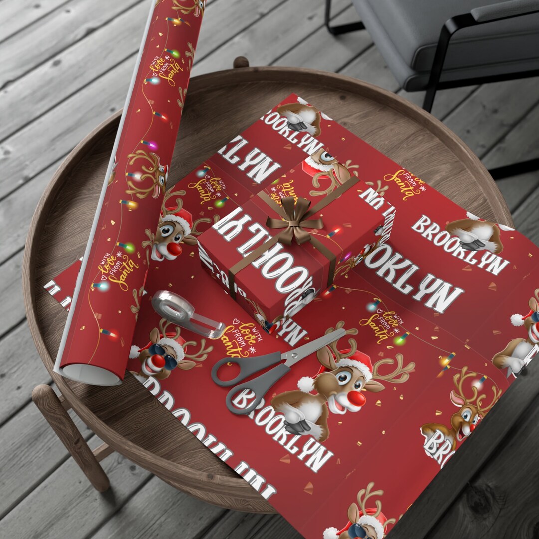Gift Wrap Papers, From Santa Gift, Personalized Name, Wrapping Paper ...