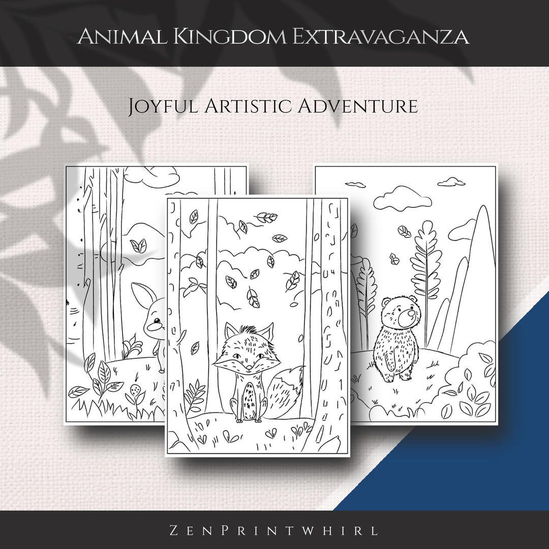 10 Animal Kingdom Coloring Pages Kids Birthday Activity Sheets to ...