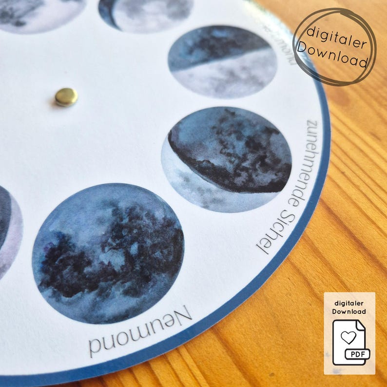 Moon Calendar PDF for Children, Sky Disc Craft Template DIY, Sky Stars ...