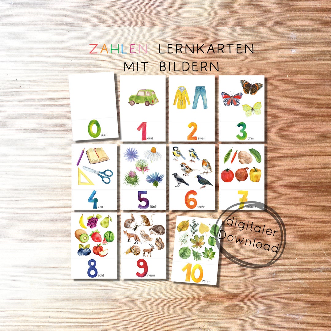 Learning Cards for Children, Number Cards PDF – Learn to Count to 10 ...