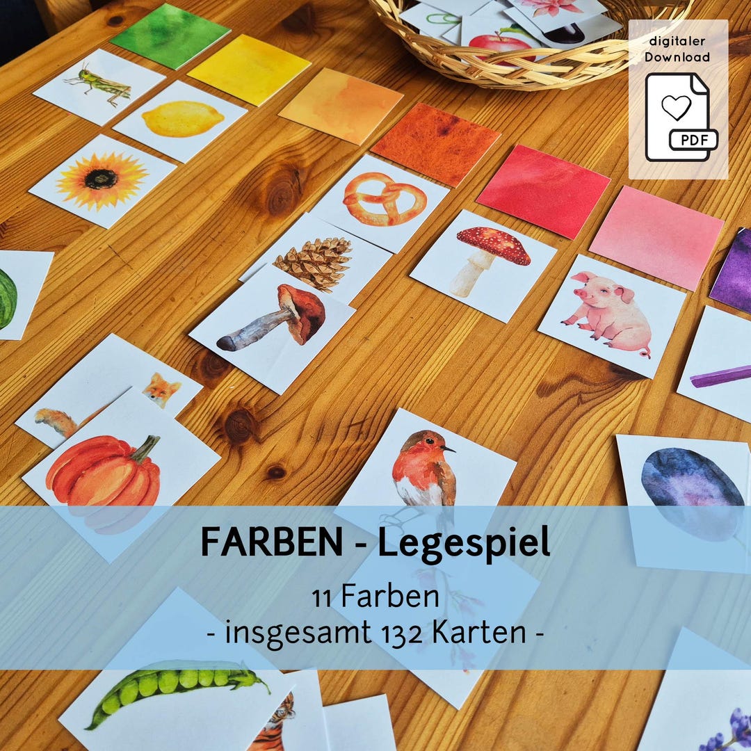 PDF Color Matching Game for Children – Learn Colors, Waldorf Montessori ...
