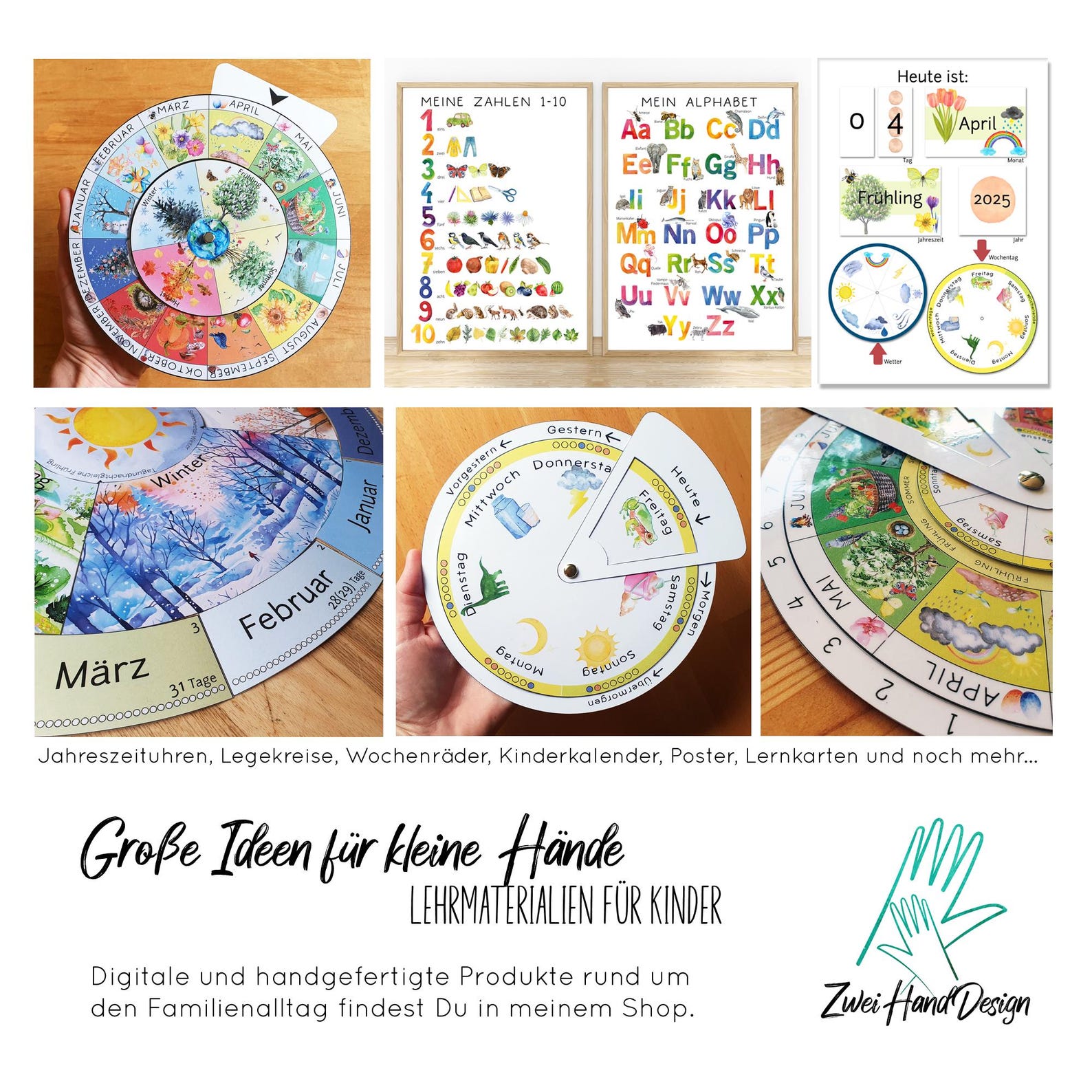 Weekday Wheel for Children, Clock to Craft, Disc as DIY, PDF Digital ...