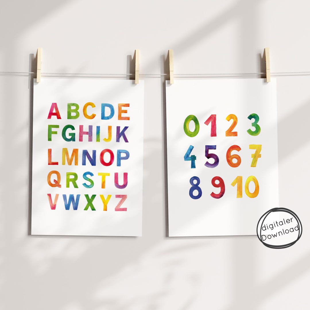 PDF Poster Set Numbers ABC Children Picture, Learn to Count to 10 ...