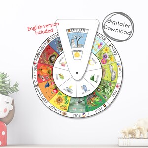 Set 5in1 Seasons Clock PDF Child Monthly Clock Waldorf Montessori DIY ...