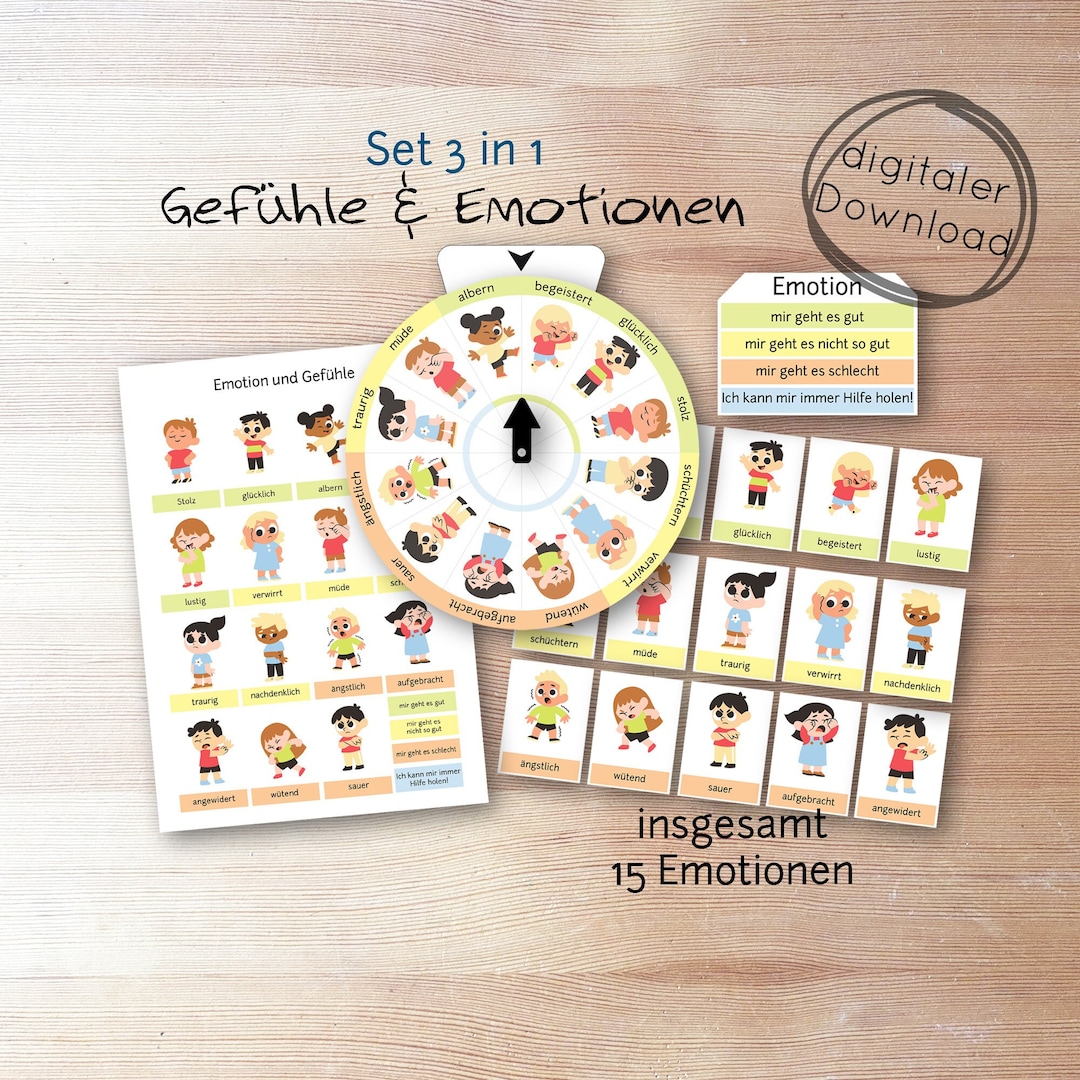 Set 3in1 Feelings Cards Montessori Children PDF, Feelings Cards Feeling ...