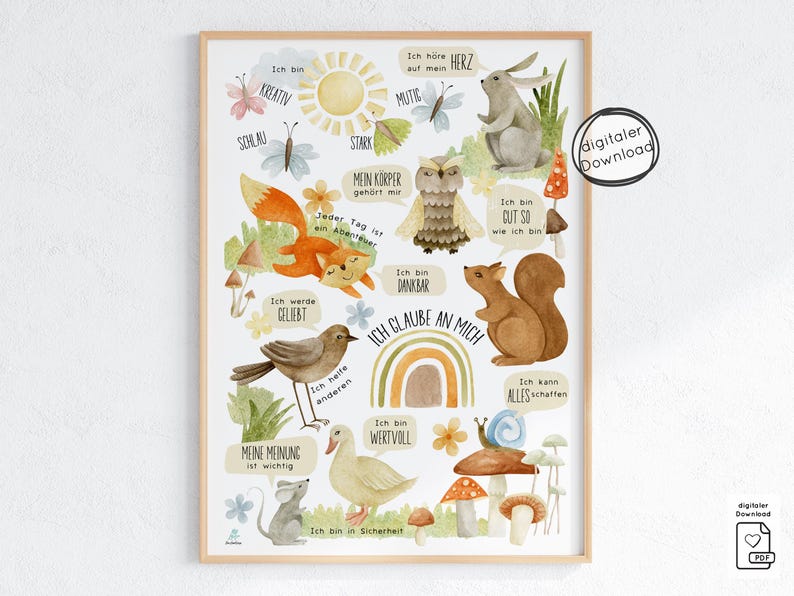 PDF Affirmation Poster for Children, Affirmations to Boost Positive ...