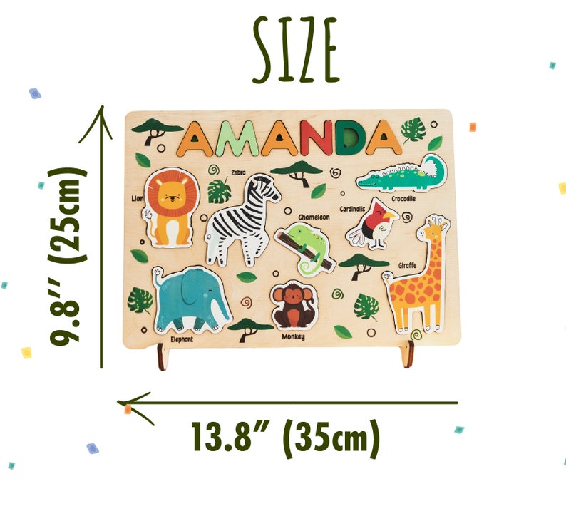 Educational Safari Animals Puzzle, Animal Busy Board for Kids, Custom ...