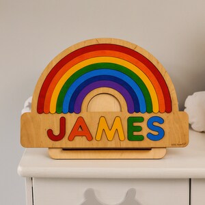 Personalized Rainbow Name Puzzle, Custom Kids Name Sign, Wooden Name ...