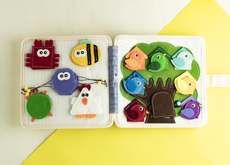 Sensory Activity Book, Montessori Busy Book, Toddler Quiet Book, Soft ...
