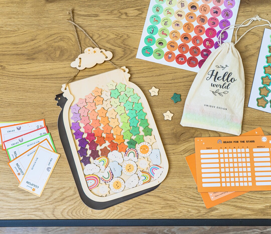 Daily Task Reward Board, Montessori Color Sorting Jar, Motivational ...