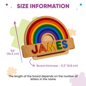 Personalized Rainbow Name Puzzle, Custom Kids Name Sign, Wooden Name ...