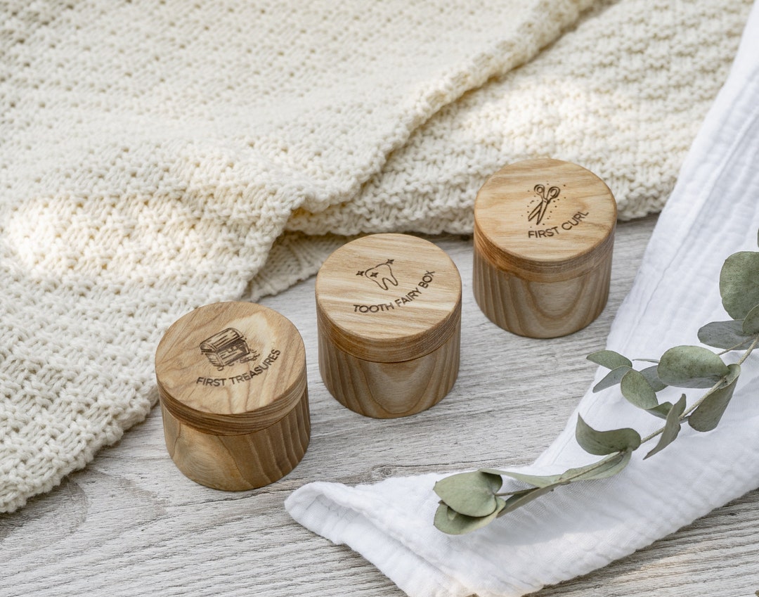 Customized Newborn Keepsake Box, Tooth Holder, First Curl Box, First ...