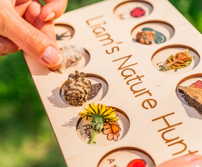 Nature Scavenger Hunt Board for Kids, Outdoor Camp Activity Game ...