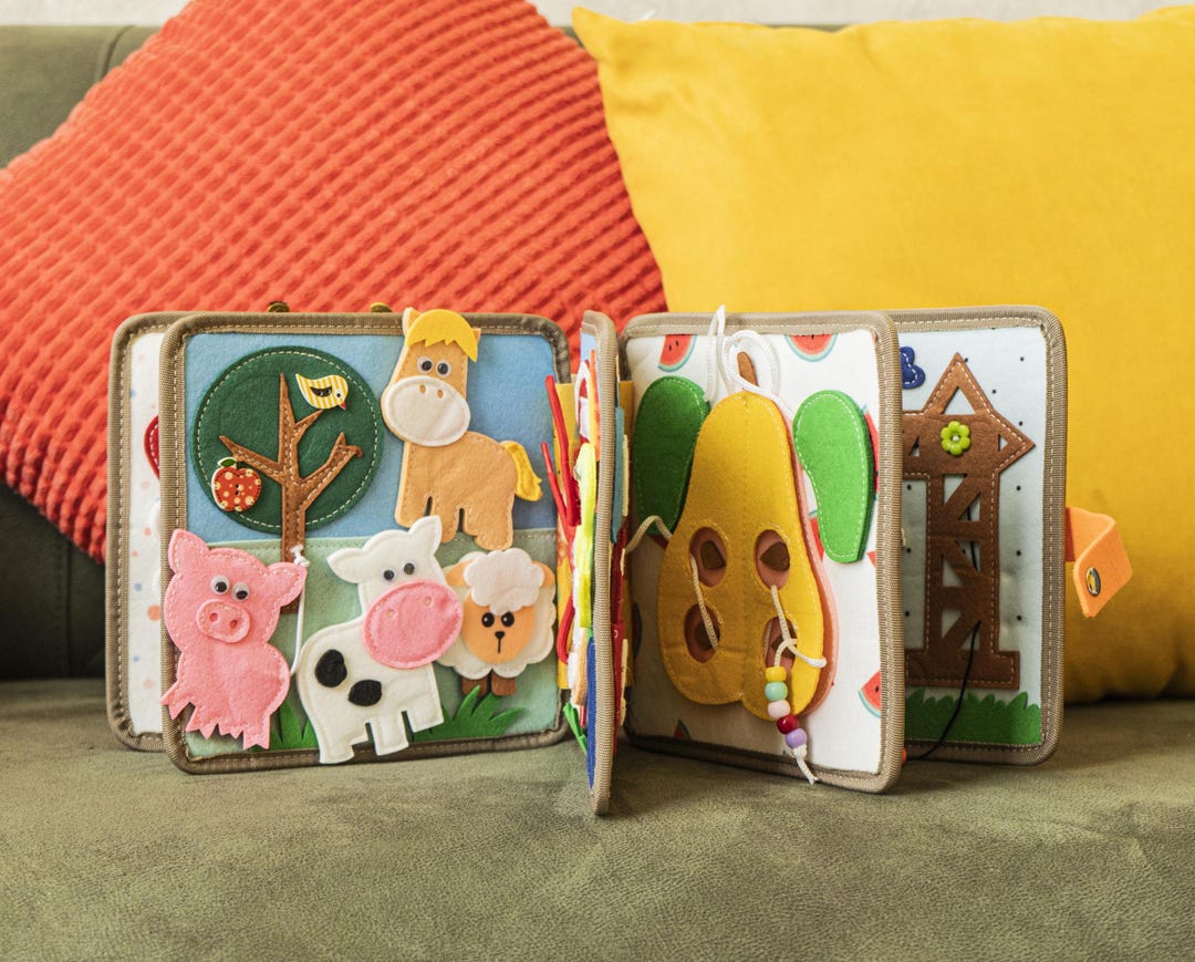 Handmade Quiet Book for Toddlers, Sensory Busy Book, Montessori ...