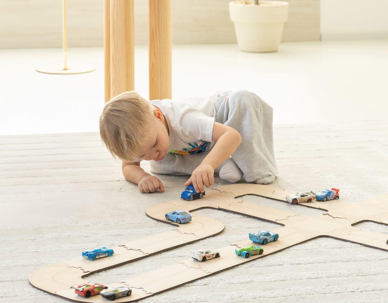 Wooden Garage Toy With Car Ramp, Multi Level Toy Parking Garage With ...