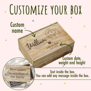 Personalized Baby Memory Box, Custom Baby Keepsake Box, Newborn Gift ...