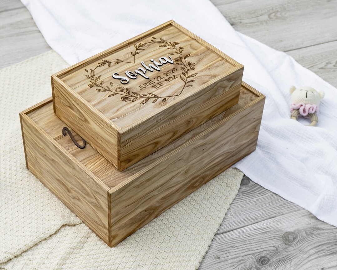 Cute Baby Keepsake Boxes for First Birthday Gift, Baby 1st Year Memory Box, Newborn Girl ...