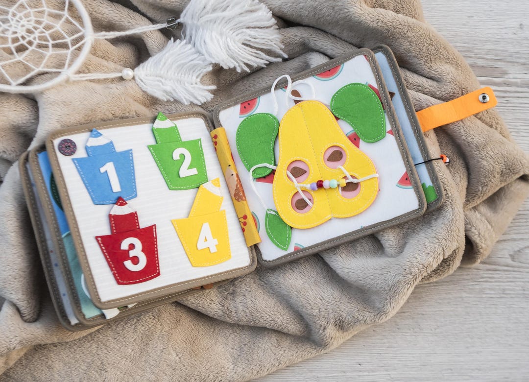 Soft Educational Busy Book for Toddlers, Montessori Felt Activity Book ...