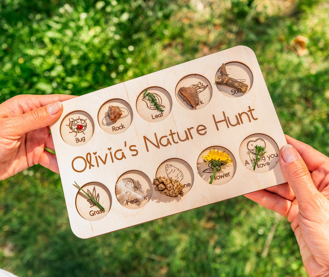 Nature Scavenger Hunt Board for Kids, Outdoor Camp Activity Game ...